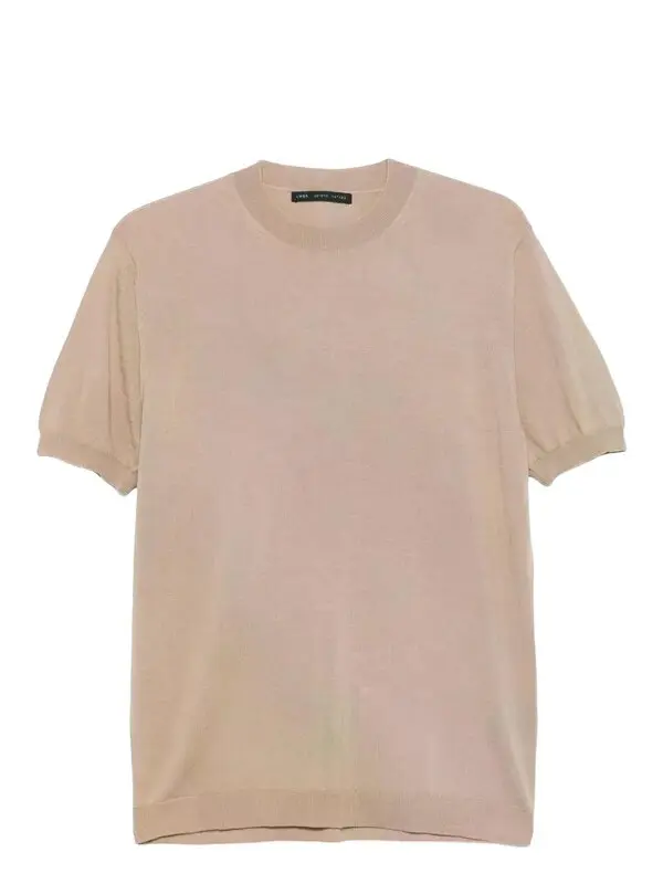 LOW BRAND Crew Neck T-shirt - Neutrals