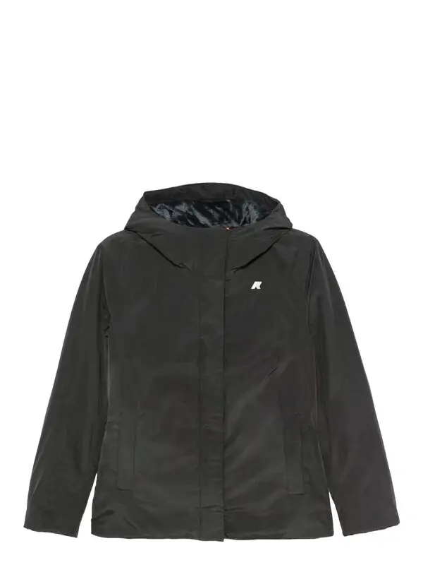 K-WAY Hooded Zip-front Jacket - Black
