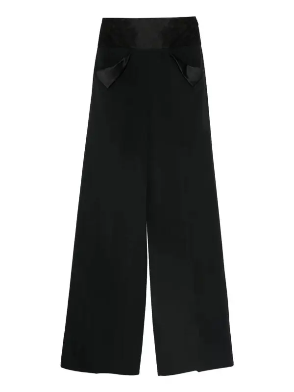 Ermanno Scervino Lace-insert Wide-leg Trousers - Black