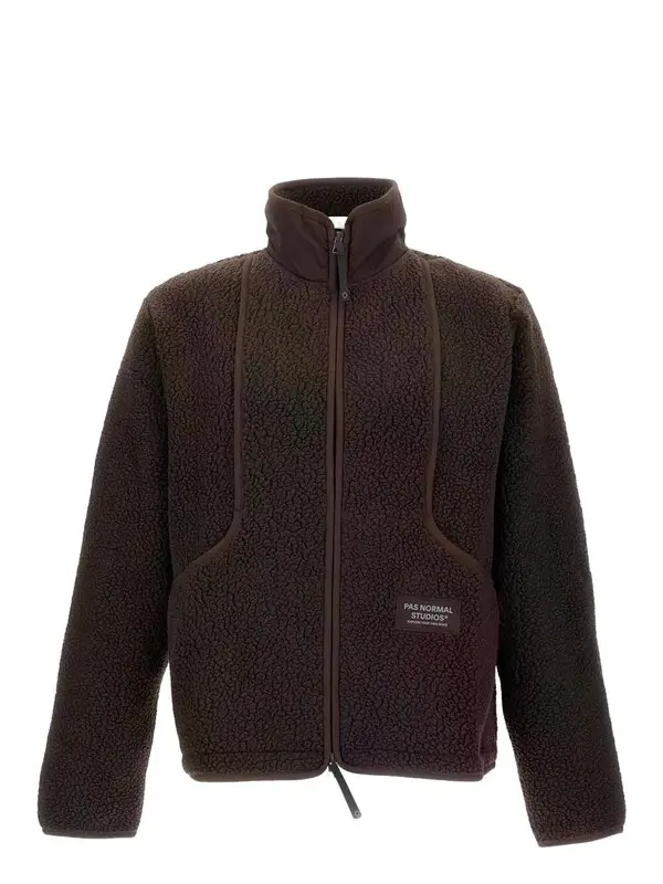 PAS NORMAL STUDIOS Panelled Fleece Jacket - Brown