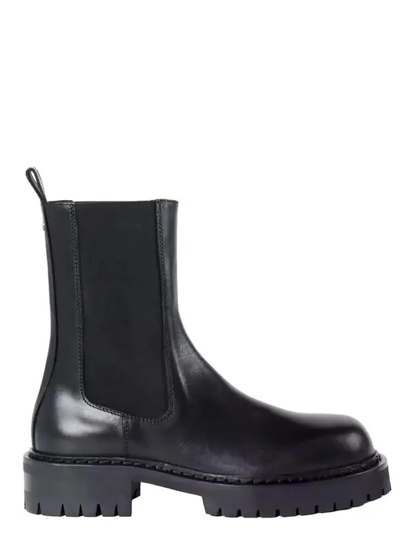 ANN DEMEULEMEESTER Elastic-panel Leather Boots - Black