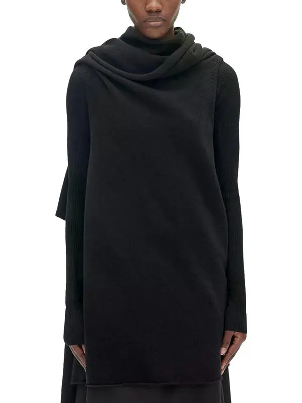 ANN DEMEULEMEESTER Felted-wool Draped Knitted Top - Black