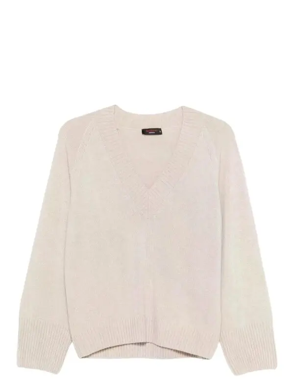Incentive! Cashmere V-neck Long-sleeve Cashmere Sweater - Neutrals