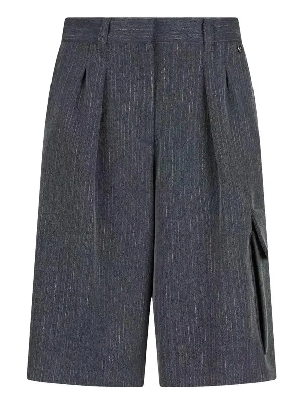 Liu Jo Pinstripe Cargo Shorts - Blue