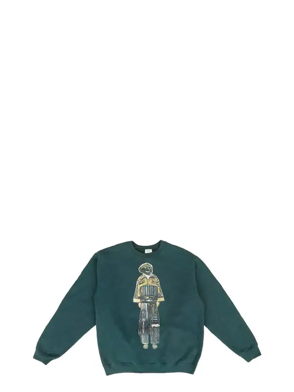 DRX FARMAXY FOR LN-CC Graphic-print Crew-neck Sweatshirt - Green