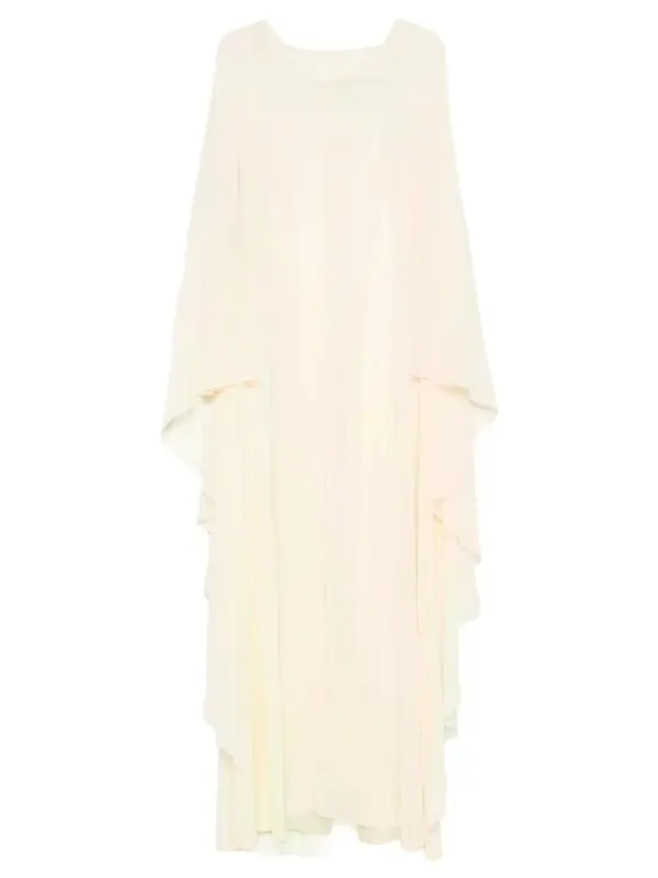 Alberta Ferretti Ruffled Long-sleeve Dress - Neutrals