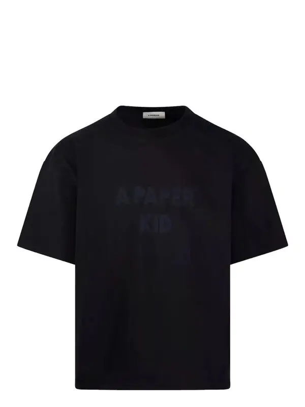 A PAPER KID Logo Print T-shirt - Black