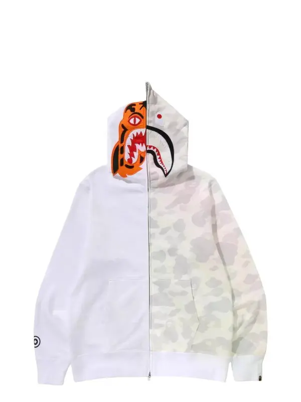 A BATHING APE Tiger Shark Zip-up Hoodie - White