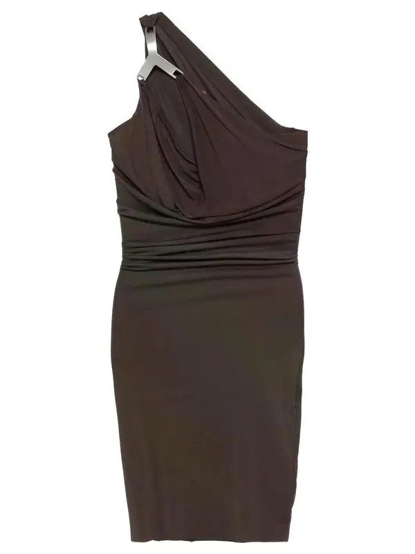 Rick Owens Draped One-shoulder Dress - Brown