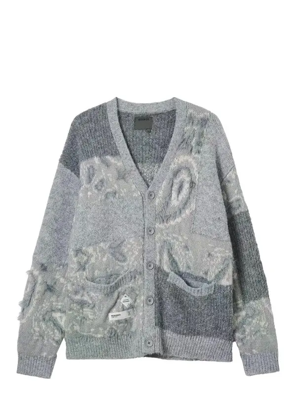 MUSIUM DIV. Paisley V-neck Cardigan - Grey
