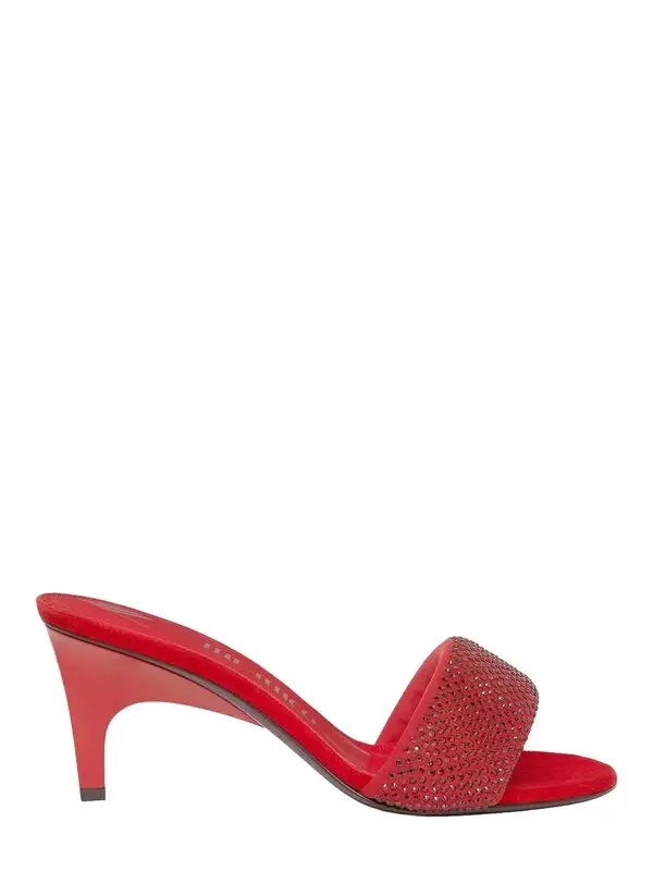 Attico 60mm Crystal-embellished Heeled Mules - Red
