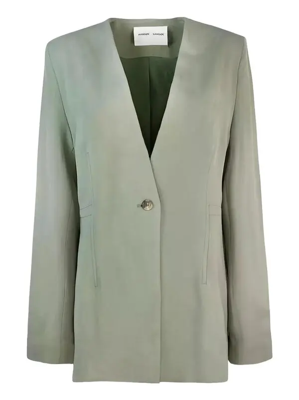 SAMSOE SAMSOE Single-button V-neck Blazer - Green