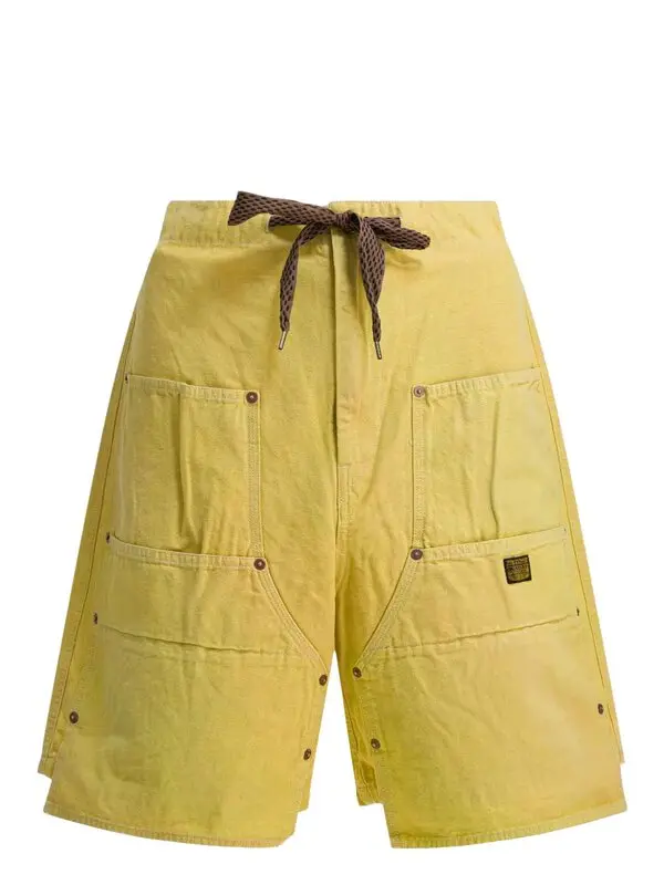 Kapital Drawstring Cargo-pocket Shorts - Yellow