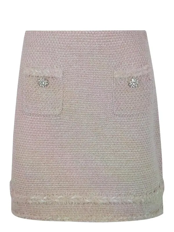 BLUGIRL Embellished Tweed Skirt - Pink