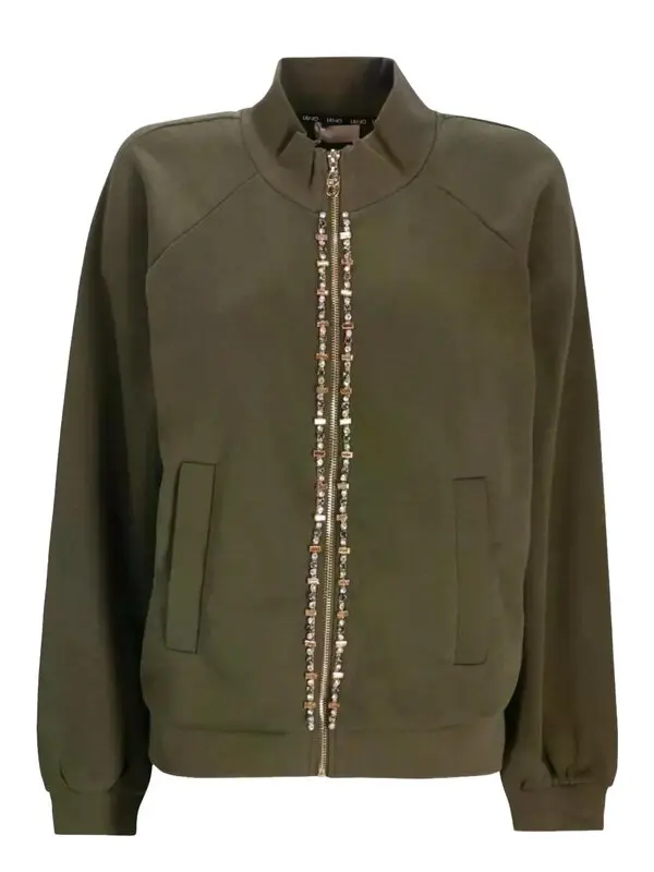 Liu Jo Embellished Zip-front Bomber Jacket - Green