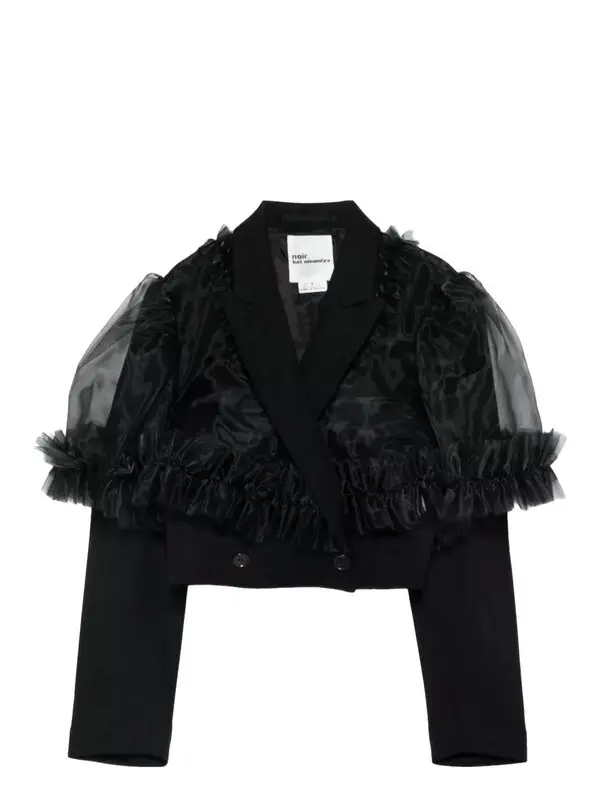 Noir Kei Ninomiya Ruffle-trimmed Double-breasted Jacket - Black