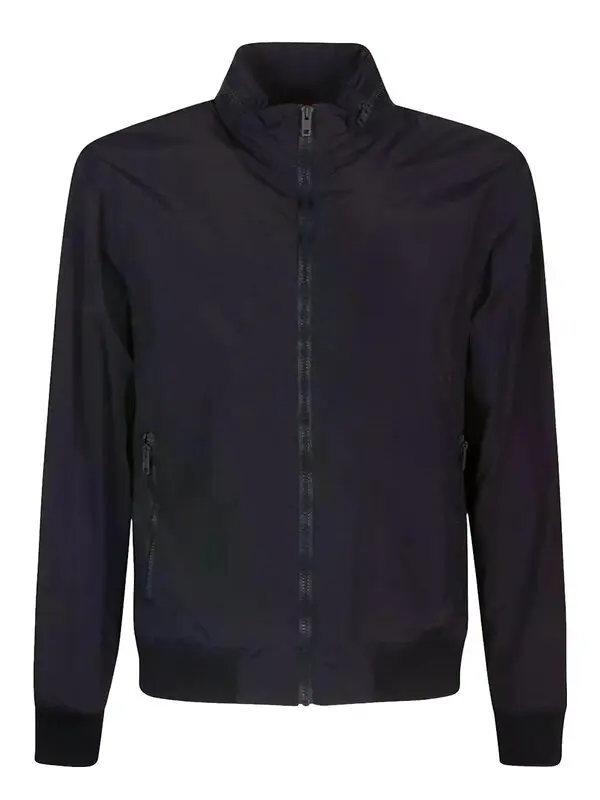 FAY High-neck Zip-front Bomber Jacket - Blue
