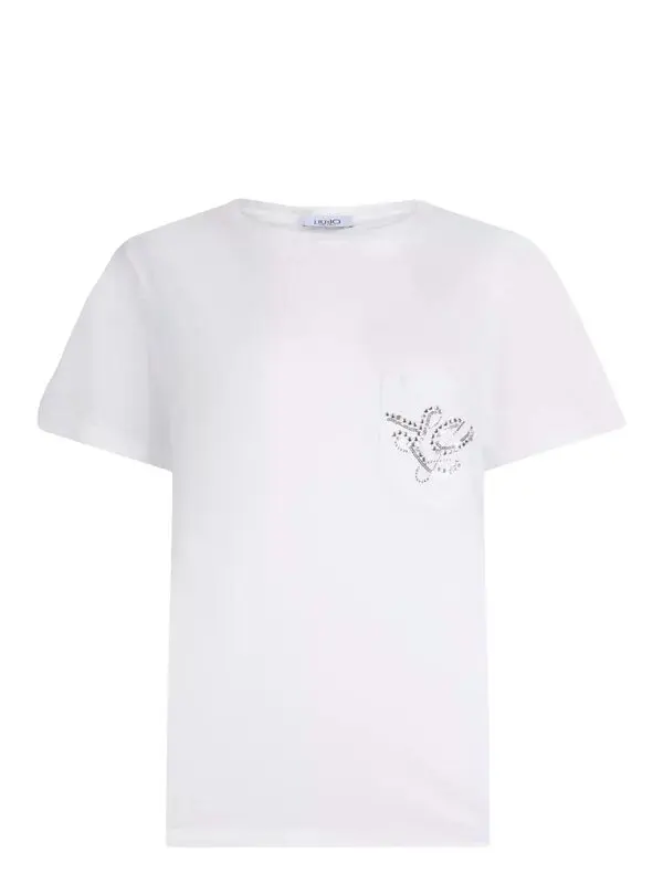 Liu Jo Gem-embellished Pocket T-shirt - White