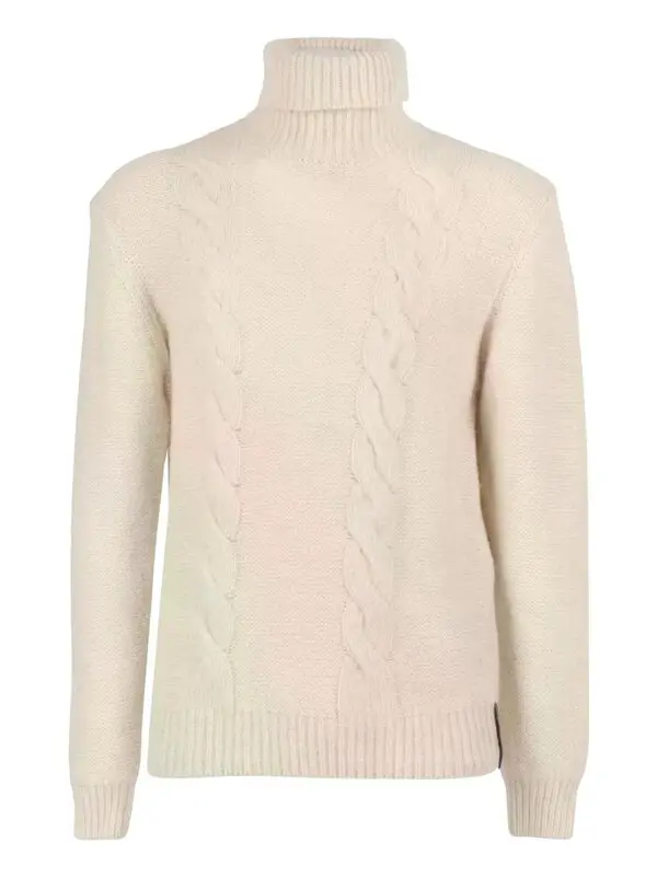 K-WAY Cable-knit Turtleneck Sweater - Neutrals