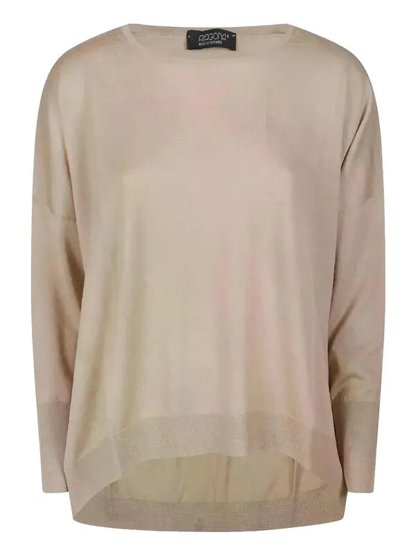 ARAGONA Round-neck Wool Sweater - Neutrals