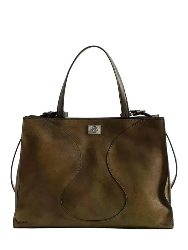 Zadig&Voltaire Curved-detail Suede Tote Bag - Brown
