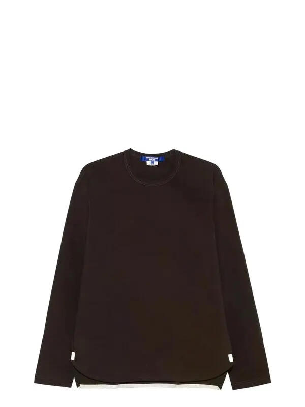 Junya Watanabe Curved-hem Long-sleeved T-shirt - Brown