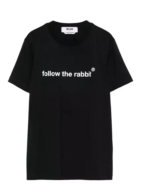 MSGM Rabbit-print T-shirt - Black