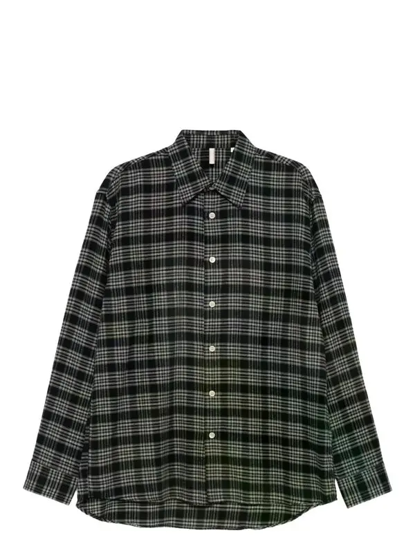 SUNFLOWER Checked Long-sleeves Shirt - Black