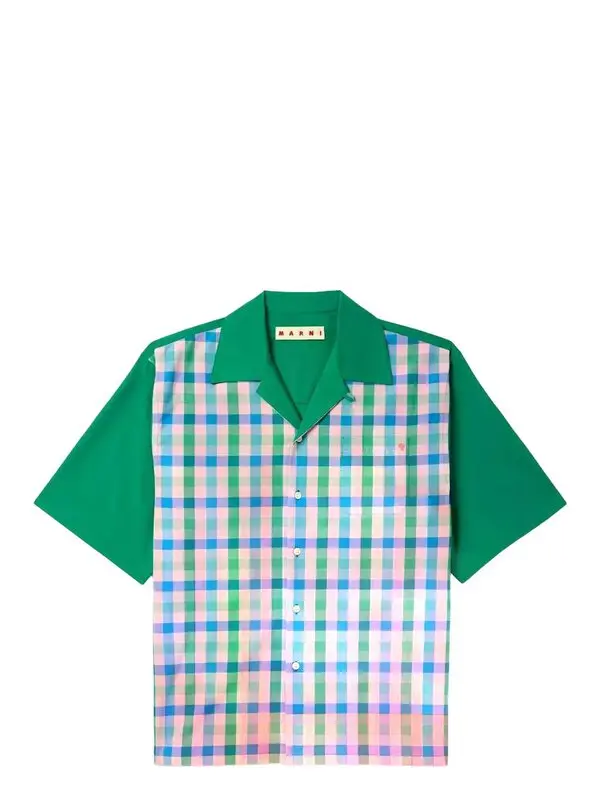 Marni Gingham-pattern Shirt - Green