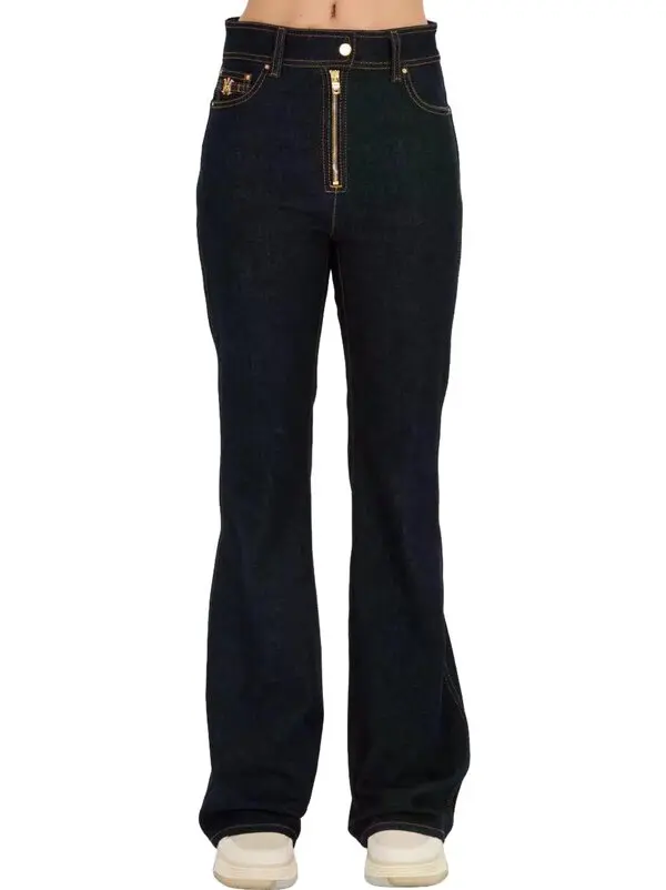 Amiri Gold-zip Flared Jeans - Blue