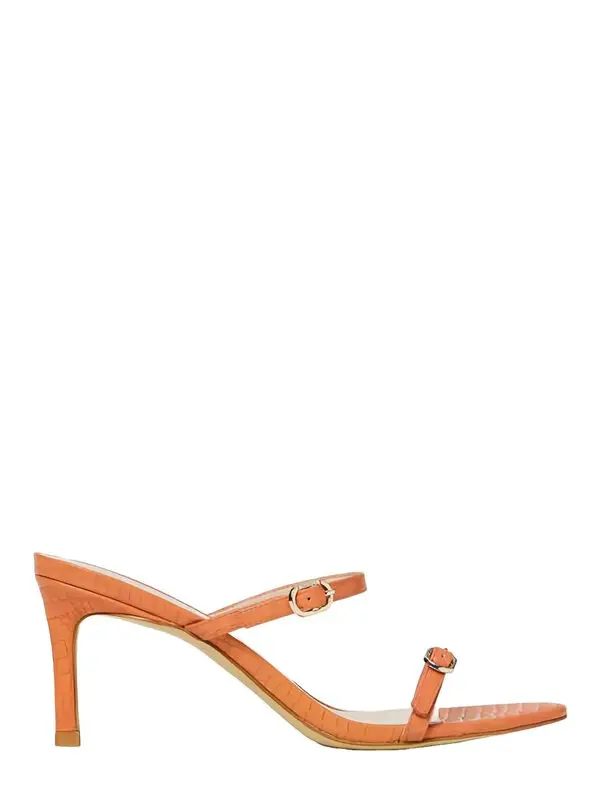 TWINSET 80mm Crocodile-effect Stiletto Sandals - Orange