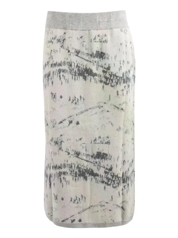 BALLANTYNE Abstract-print Knit Skirt - Neutrals