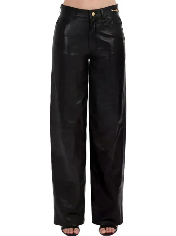 Amiri Chain-embellished Leather Trousers - Black