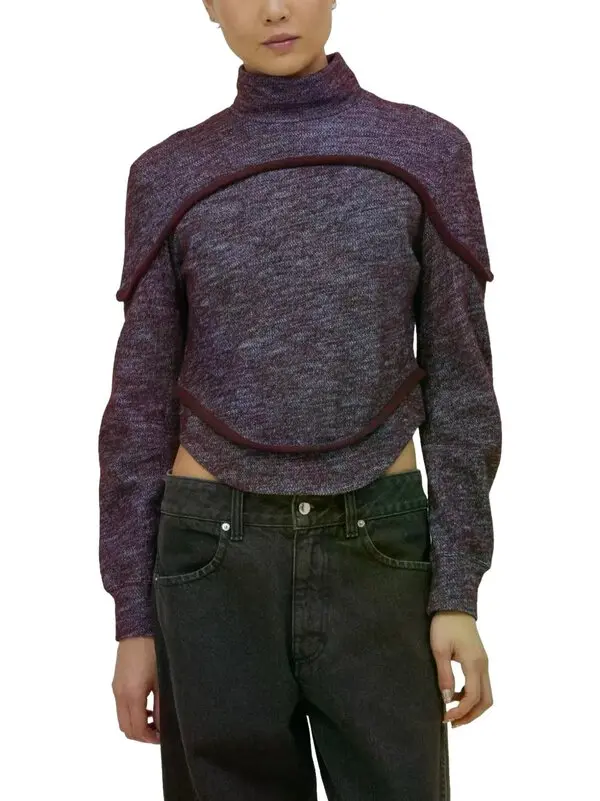 Eckhaus Latta High-neck Curved-hem Sweater - Purple