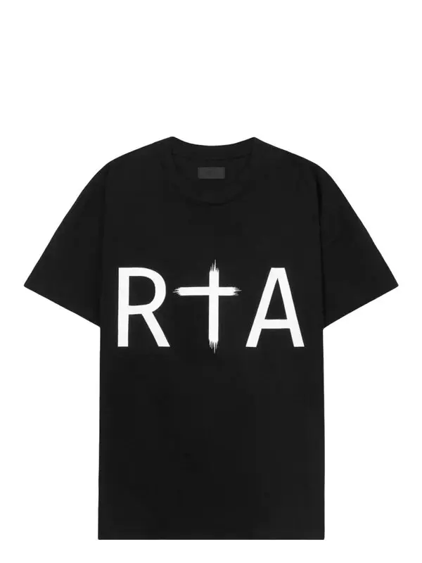 RtA Liam Cross-logo Cotton T-shirt - Black