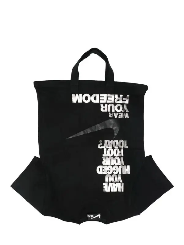 BLACK COMME DES GARÇONS X Nike Slogan-print Tote Bag - Black