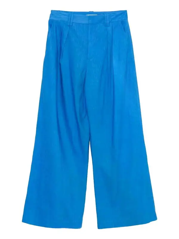 Alice + Olivia Pleated Wide-leg Trousers - Blue