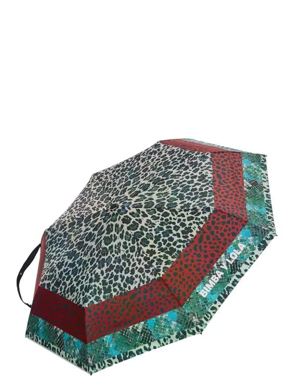 Bimba Y Lola Leopard-print Panel Umbrella - Pink