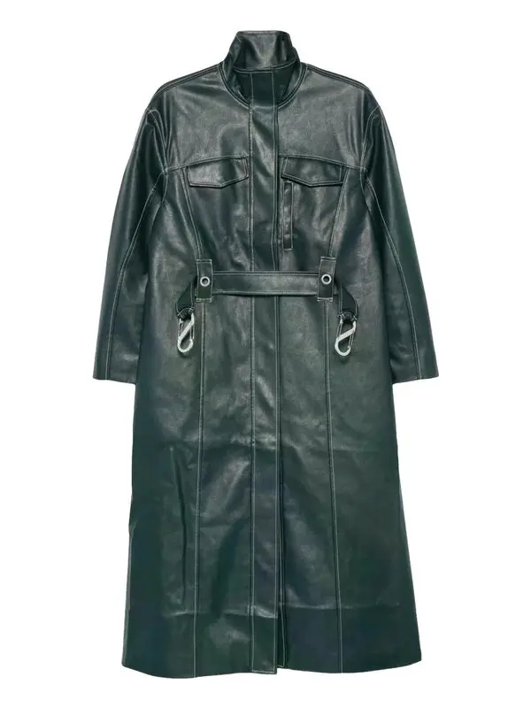 Stine Goya Contrast-stitch Coat - Green