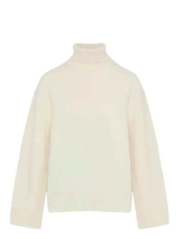 YVES SALOMON Turtleneck Wool-blend Sweater - White