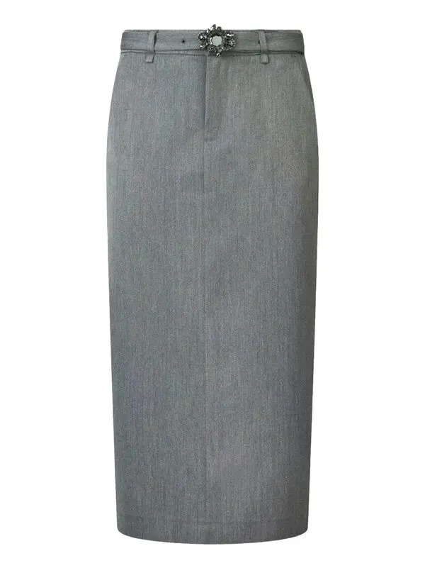 Liu Jo Pencil Skirt With Buckle Detail - Grey