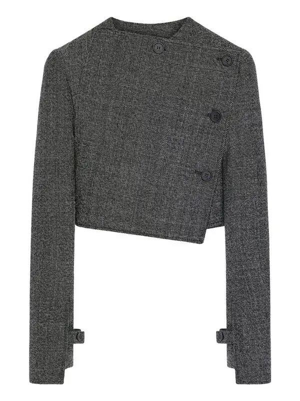 COURREGES Oblique Buttoned Jacket - Grey