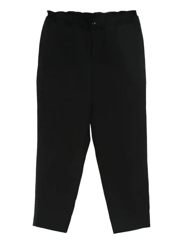 BLACK COMME DES GARÇONS Elasticated-waist Wool Trousers - Black