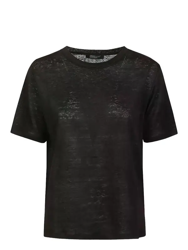 ARAGONA Linen T-shirt - Black