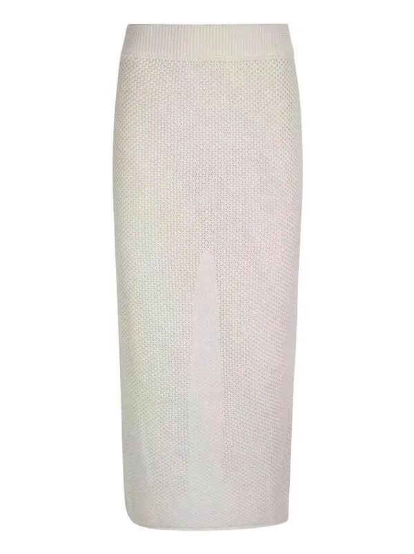 CANESSA Open-knit Midi Skirt - White