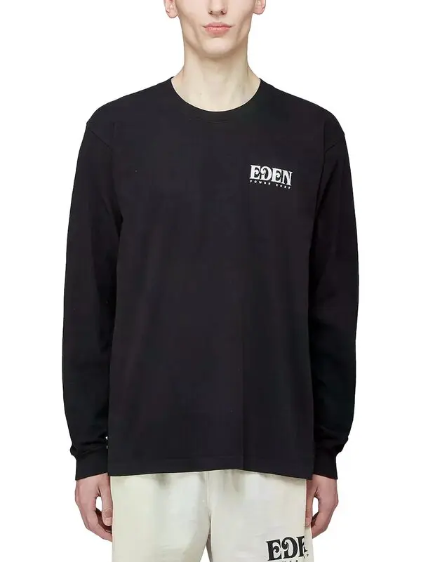 EDEN POWER CORP Logo-print Long-sleeve T-shirt - Black