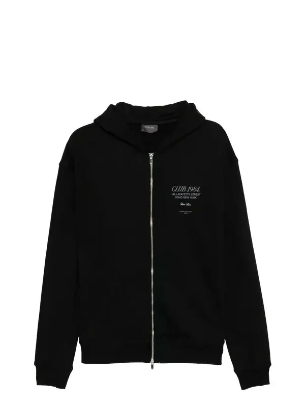 CLUB 1984 Soho Zipped Hoodie - Black