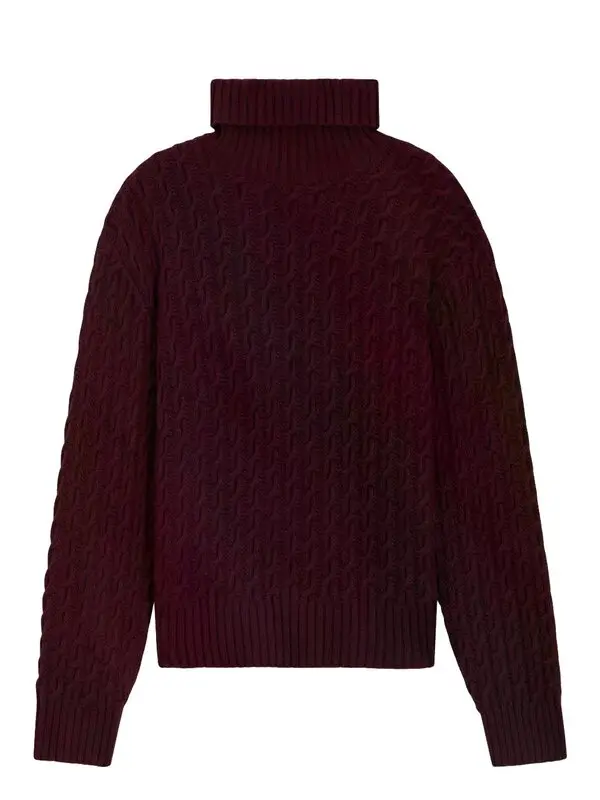 Hugo Boss Cable-knit Turtleneck Sweater - Red