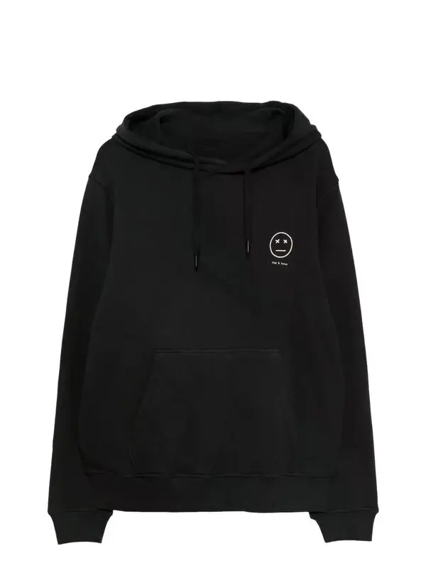 Rag & Bone Hooded Pullover With Pouch Pocket - Black