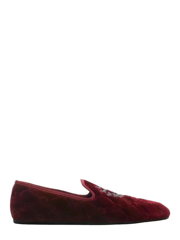 Burberry Estate Quilted Crest Loafers - Red